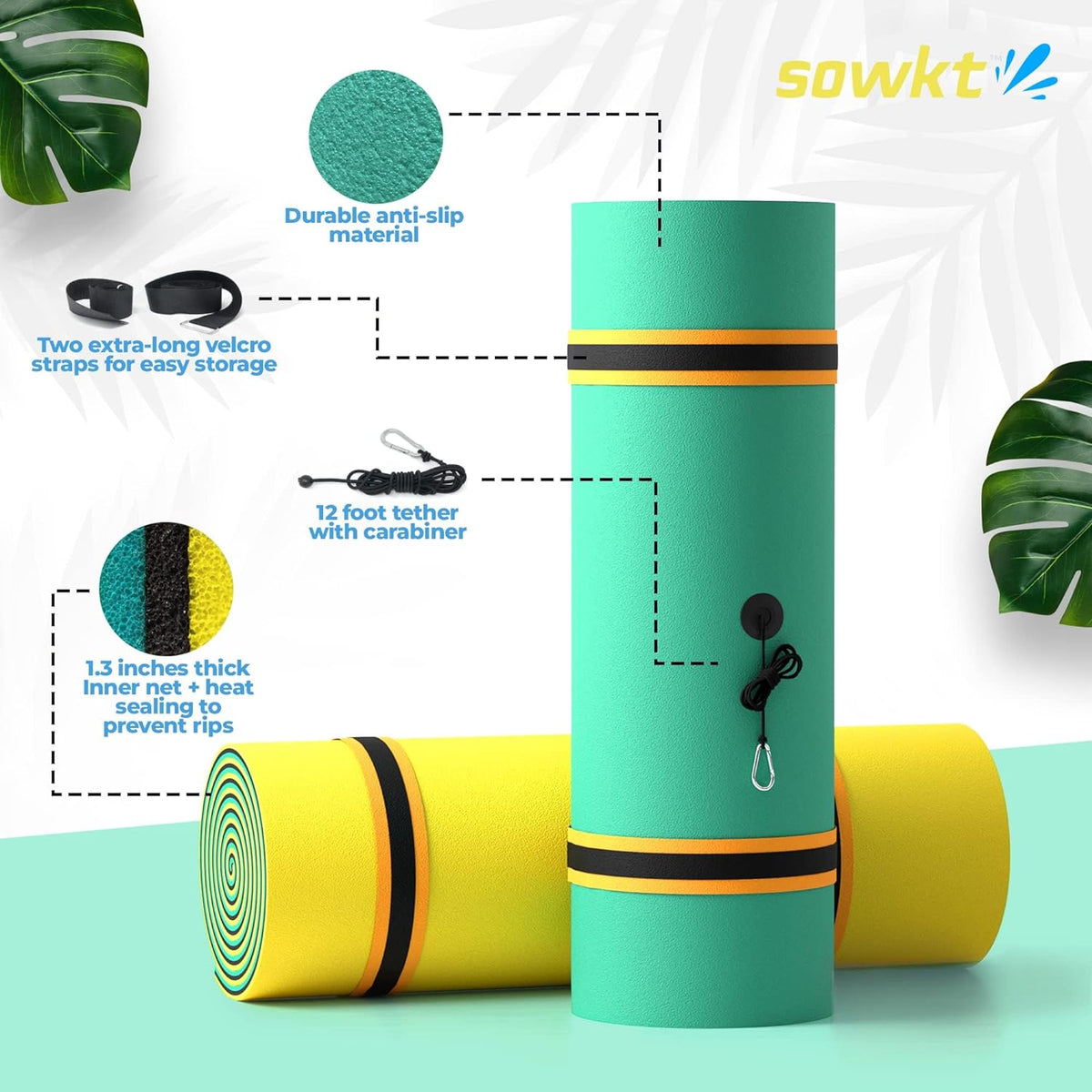 Premium Floating Mat for Lakes and Pools - Extra Large (18 x 6 feet) W ...