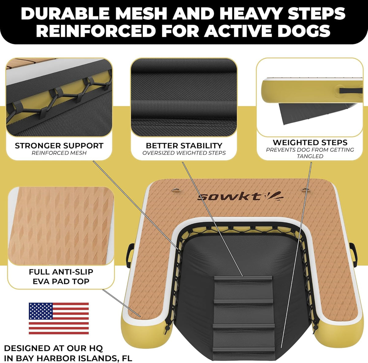 Large Inflatable Dog Water Ramp - Safe and Easy Access for Dogs up to ...